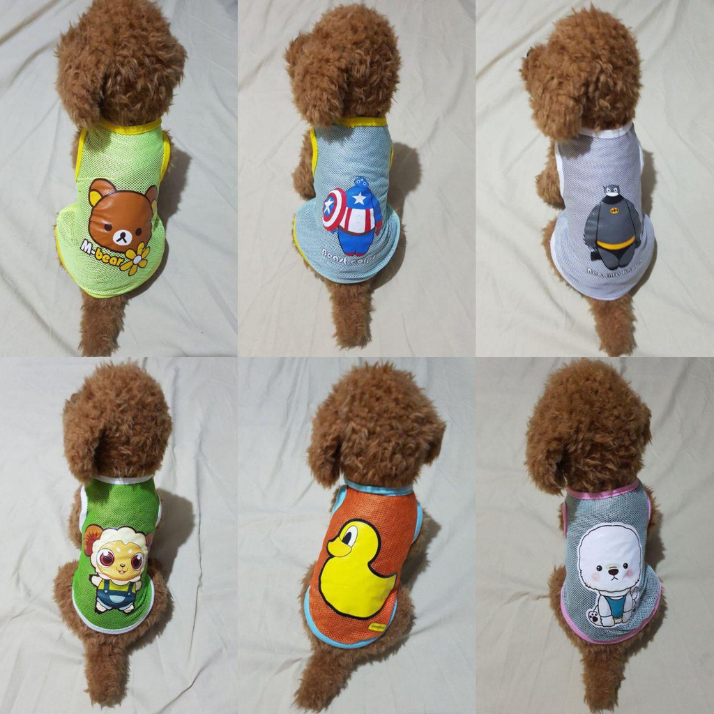 Cartoon Mesh Sando Pet Dog Cat Summer Clothes Costume Casual | Shopee ...
