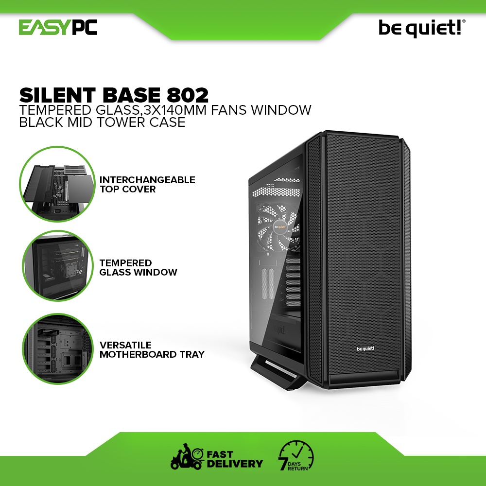 BeQuiet Silent Base 802 Window Black/White Mid-Tower Case - Tempered ...