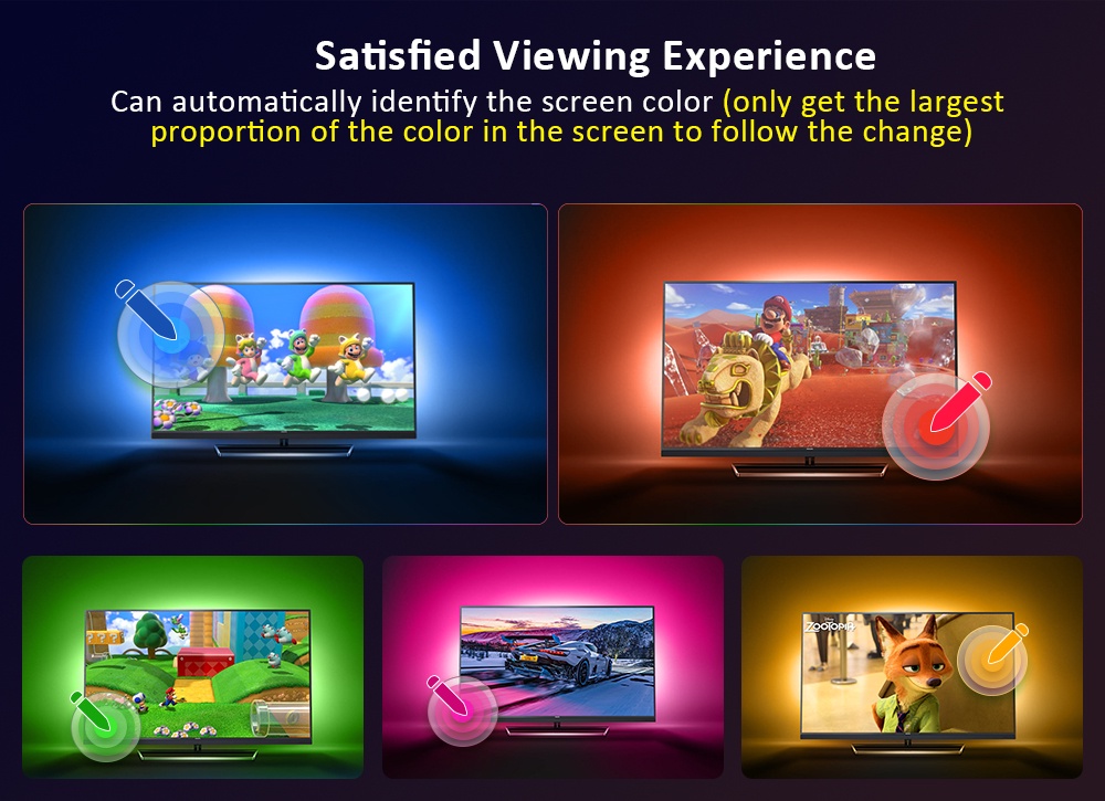 Ambient TV PC Backlight LED Strip Lights For HDMI Devices USB Tape ...