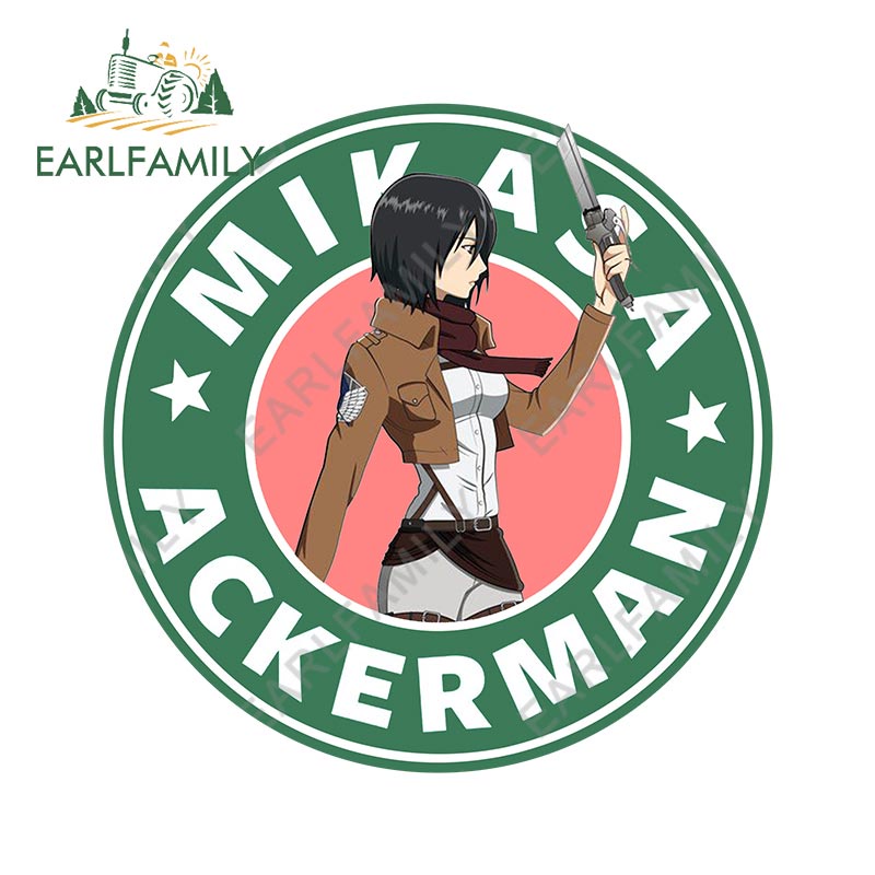 EARLFAMILY 13cm x 13cm Attack on Titan Mikasa Ackerman Anime Car ...