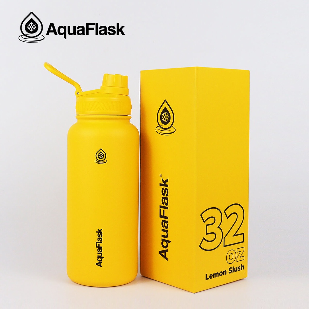 Aquaflask 32oz Lemon Slush Wide Mouth with Cap Lid Vacuum Insulated ...