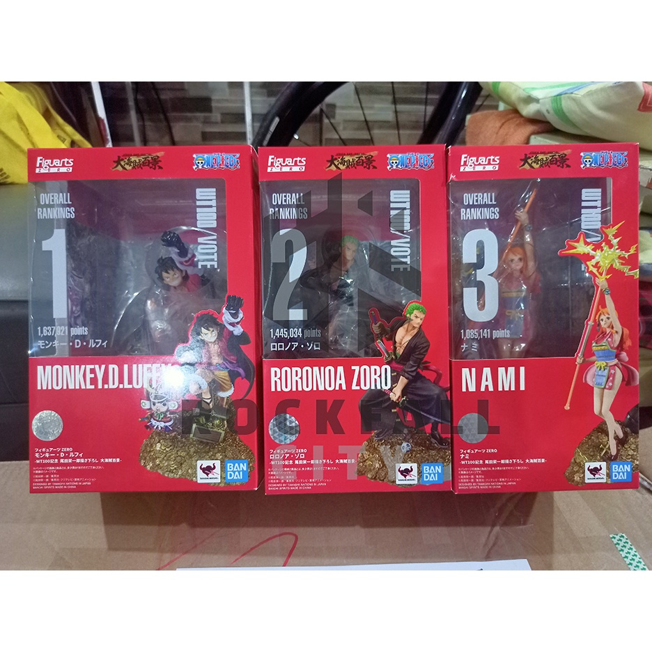 BANDAI - Figuarts Zero - Monkey D. Luffy, Roronoa Zoro & Nami WT100 DAIKAIZOKU HYAKKEI (One ...