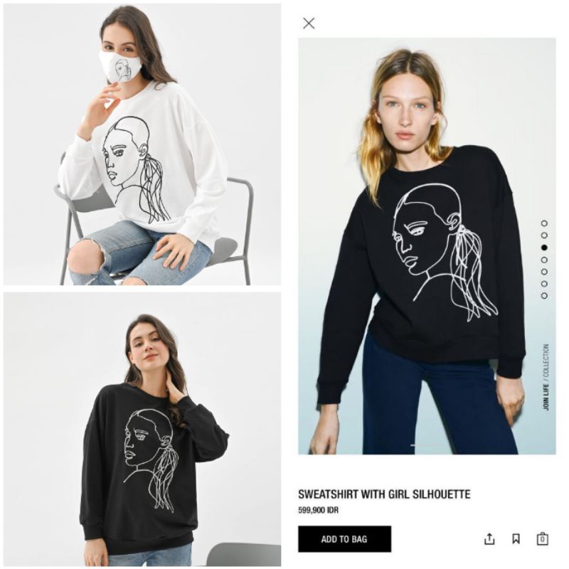 Zra Embroidered PONYTAIL SWEATER (FREE Mask) | Shopee Philippines