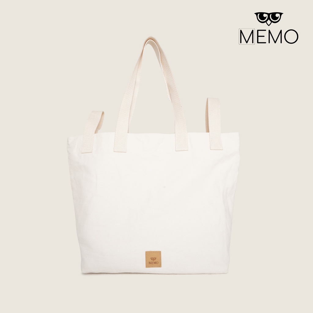 Memo Tote Bag For Women (Cream) | Shopee Philippines