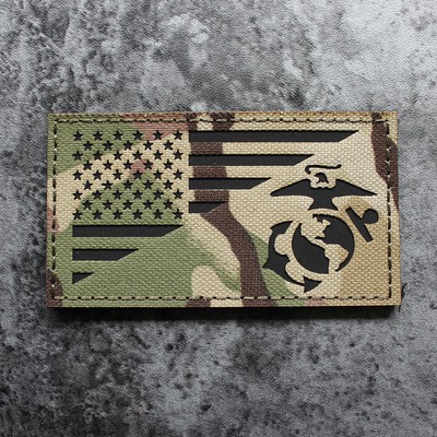 IR Multicam Infrared USA Flag K9 Dog Paw K-9 Tactical Fastener Badge Uniform Patch USMC US ...