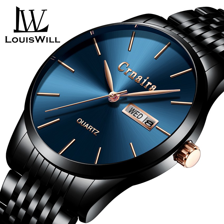 LouisWill Watch for Men Sports Watches Stainless Steel Band Machinery ...