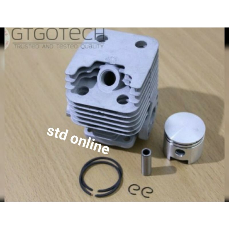 MESIN Cylinder block piston lawn mower 328 2 stroke old complete plot ...