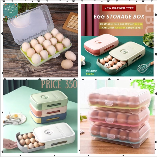 15-Grids 18-Grids Egg Storage Box Egg Fresh Box Refrigerator Tray ...