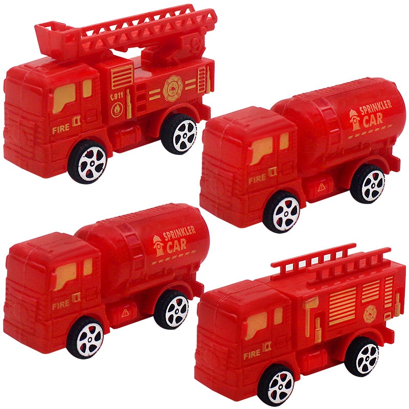 Children's toy car fire truck pull back toy car cloud ladder car water ...