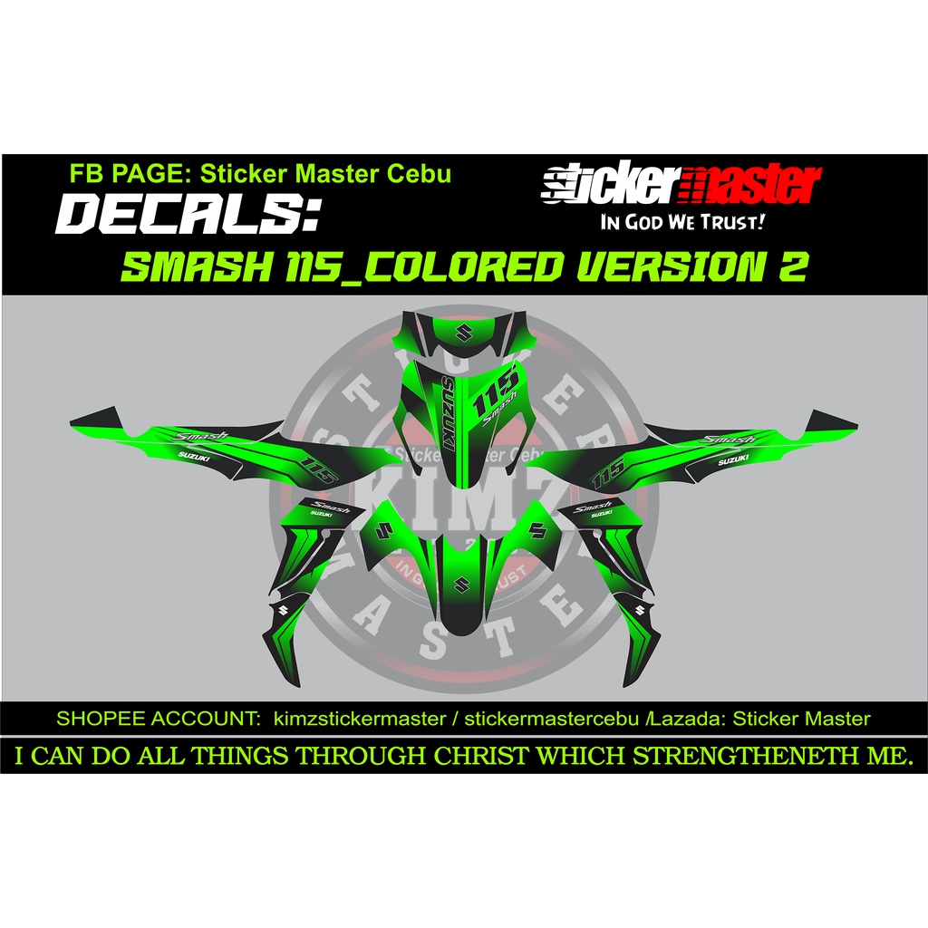 SMASH FULL DECALS COLORED V2 CONCEPT YELLOW GREEN | Shopee Philippines