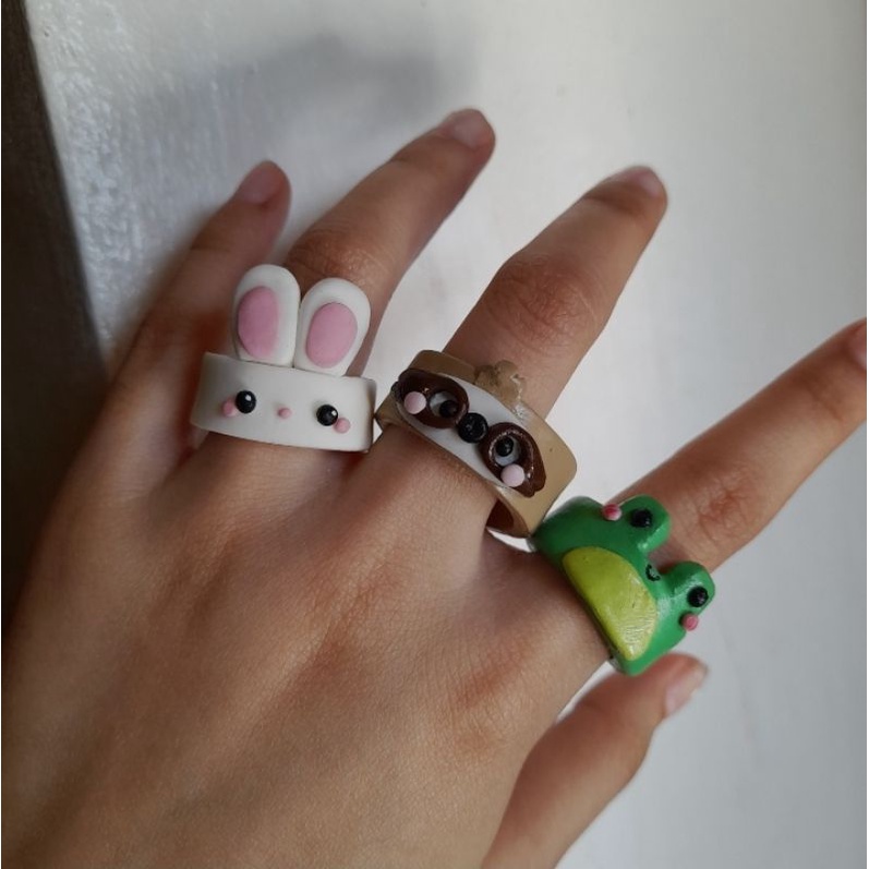 Animal clay ring by CooLAY Scraft | Shopee Philippines