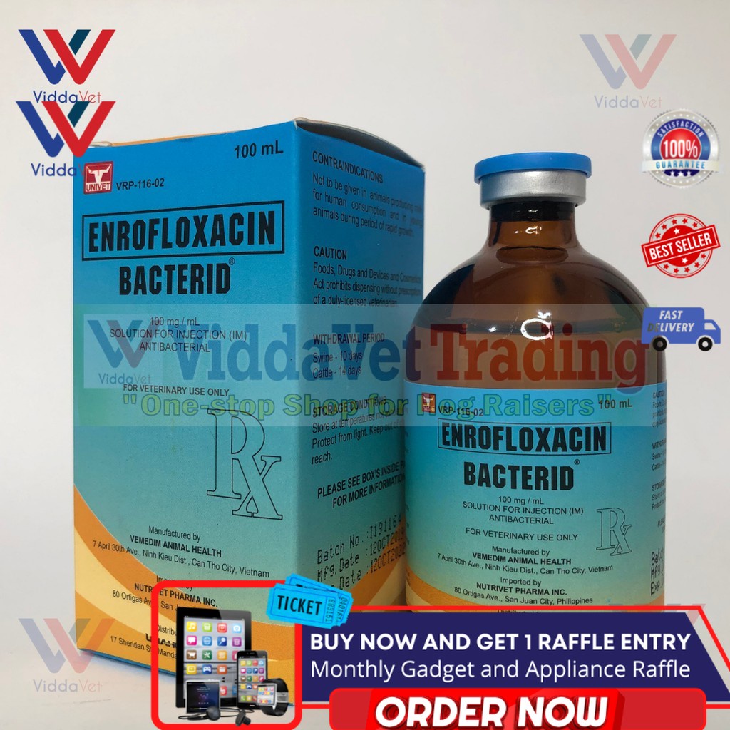 [Viddavet] 100ml Bacterid Unahco antibacterial for pets animals ...