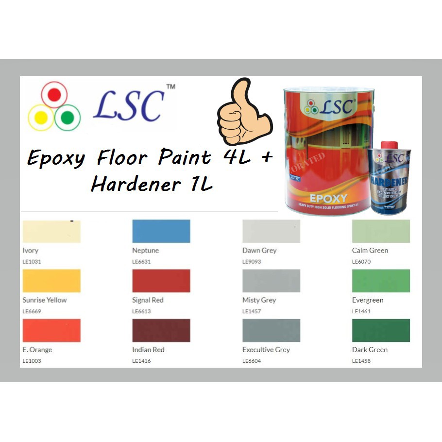 home life5 Liter LSC HEAVY DUTY Two Pack Epoxy Floor Paint - 4 Liter ...