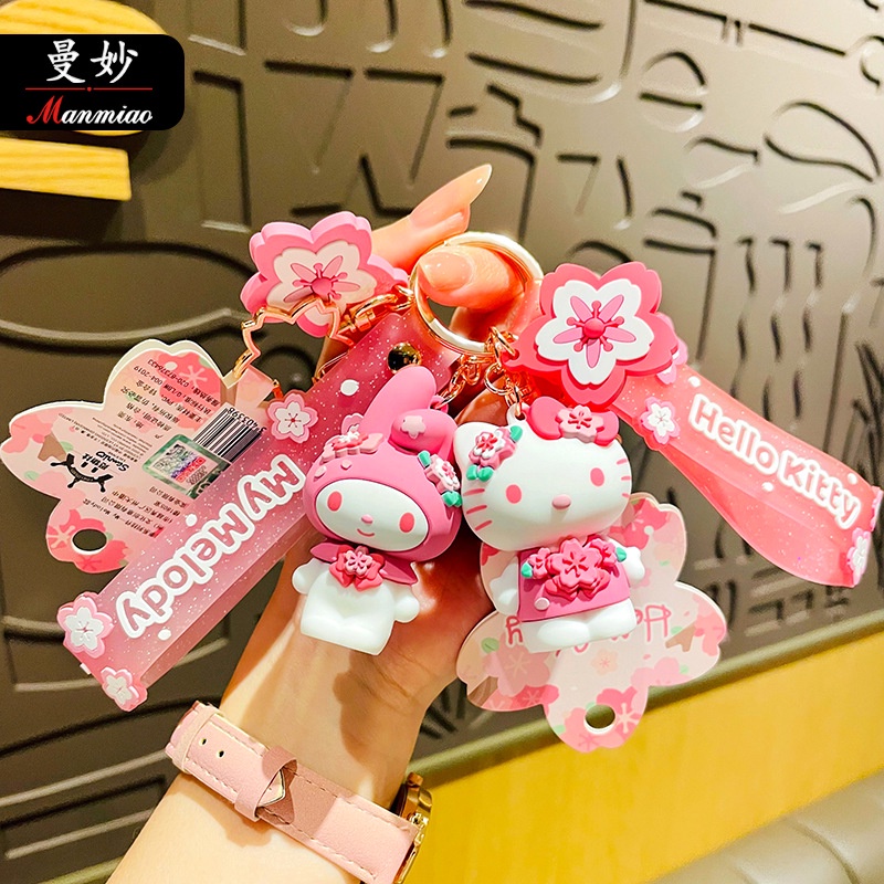 Genuine Sanrio Cherry Blossom Season Keychain Creative Pink Hello Kitty ...