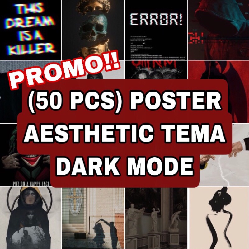 [50 Pcs] DARK MODE THEME AESTHETIC POSTERS | Dark AESTHETIC | Custom ...
