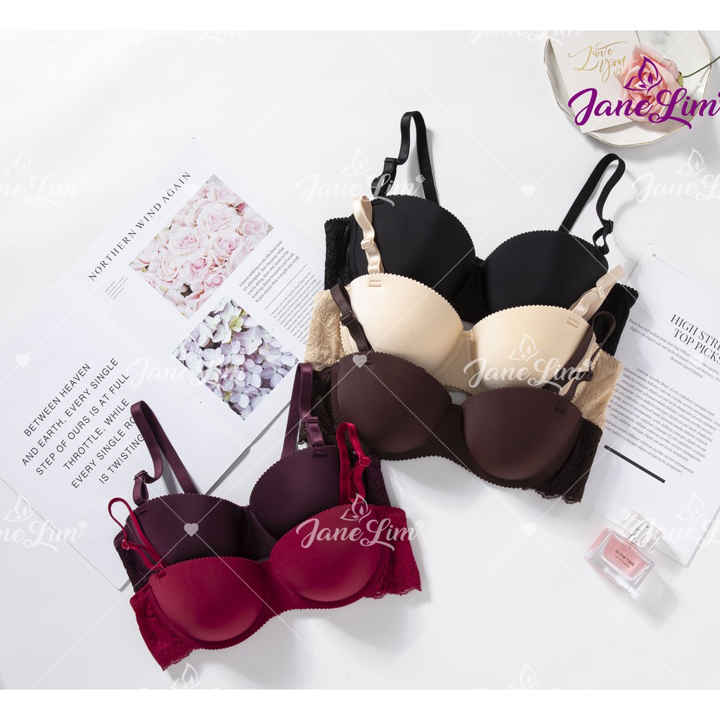 Ladies Classic Full Coverage with butterfly lace wing Push-up Seamless ...