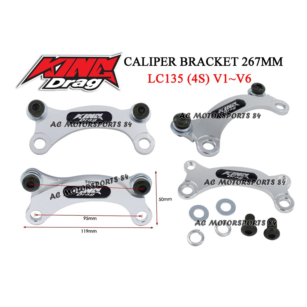 KING DRAG Caliper Bracket 267mm Disc Plate Bracket 268mm Tapak Piring ...