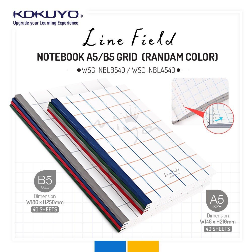 KOKUYO LINE FIELD Notebook A5 / B5 - Grid / Graph ( 40 Sheets) -RANDOM COLOR (1 PCS) | Shopee ...