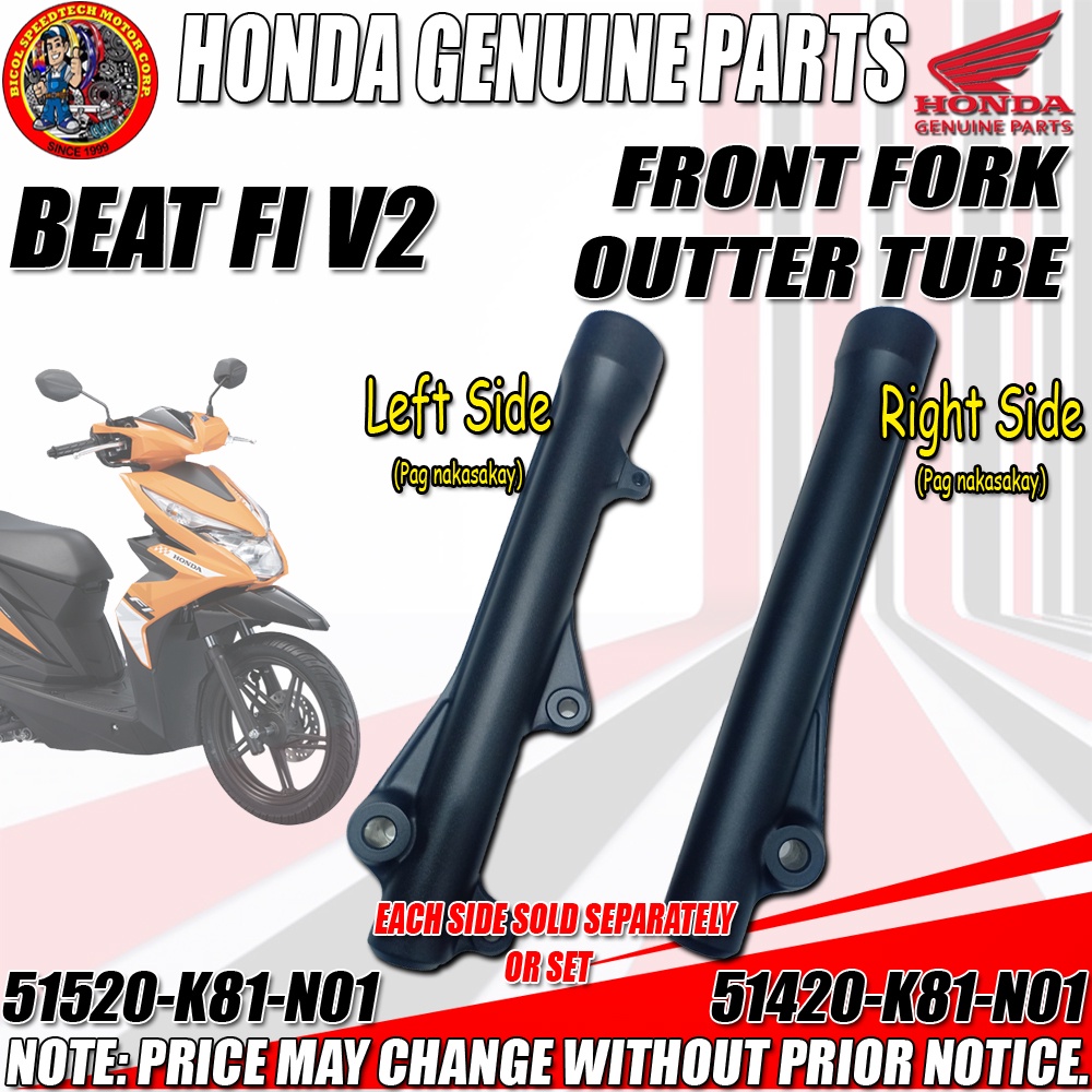 BEAT FI V2 FRONT FORK OUTER TUBE(HPI) (GENUINE: LEFT- 51520-K81-N01 ...