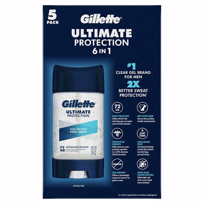 *Gillette 72-hr Ultimate Protection 6-in-1 Antiperspirant 3.8 oz SINGLE ...