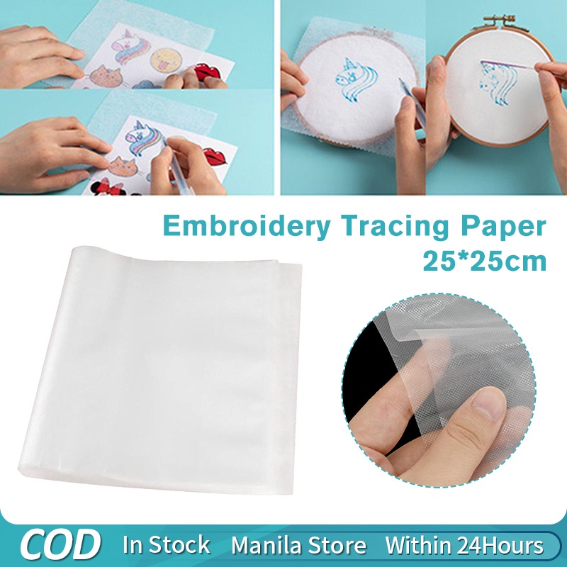 5 Sheets Water Soluble Embroidery Tracing Paper Cross Stitch ...