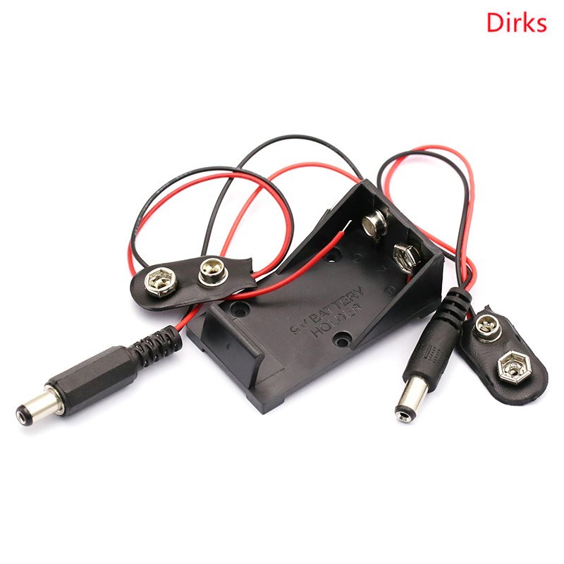 2 pack 9v battery holder 9v battery holder button wired dc diy power ...