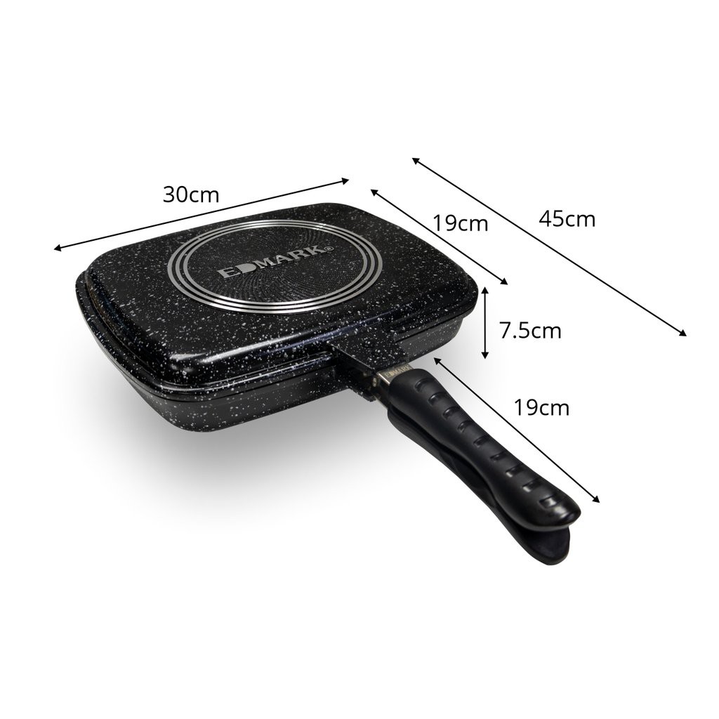 Edmark Smart Double-sided Pan w/ Induction Bottom Ready marble coating ...