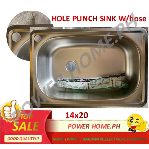 Kitchen Sink Stainless Steel 14X20 AND 16X24 with Strainer and Flexible ...