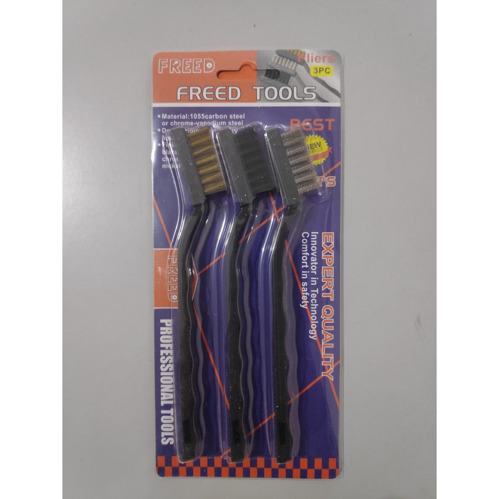 Freed Tools Nylon Stainless Brass Wire Brush Set 3pcs | Shopee Philippines
