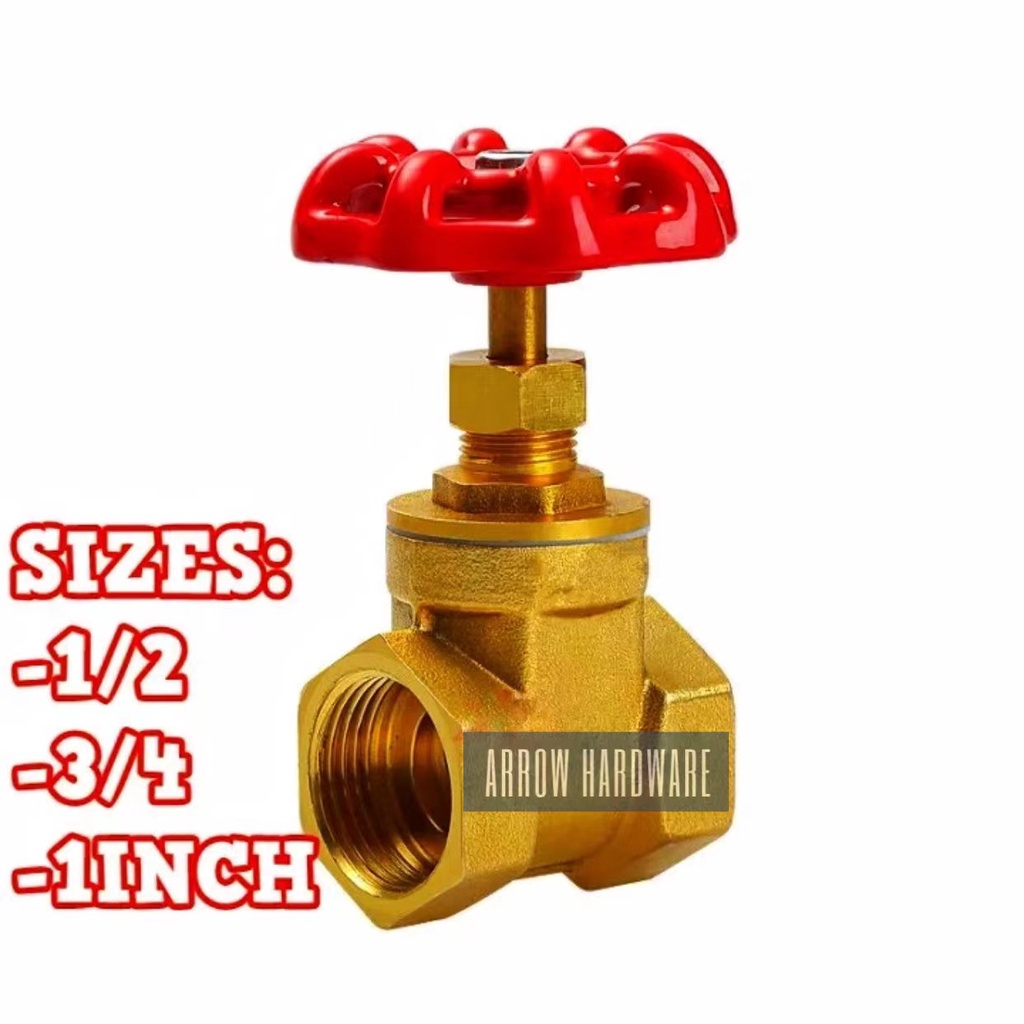 1PCS Italy Hamber Heavy Duty Brass Gate Valve (1/2, 3/4 & 1inches) Gate Valve Switch Household ...