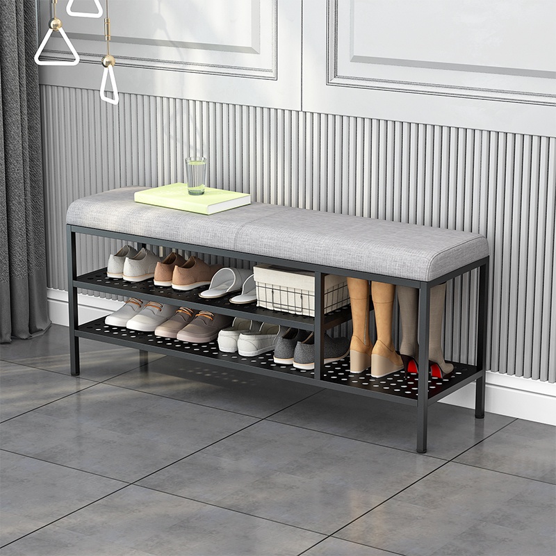 Multi-purpose Shoe Rack Bench With Faux Leather Seat Shoe Cabinet Shoes ...