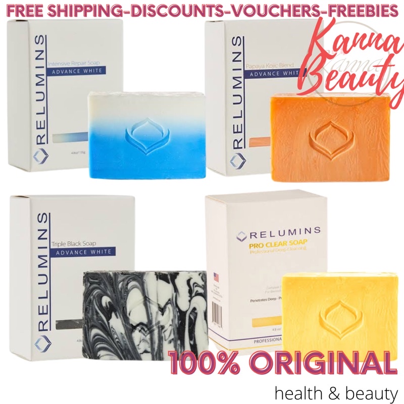 RELUMINS SOAP - Choose:Acne, glycolic, triple black, papaya | Shopee ...