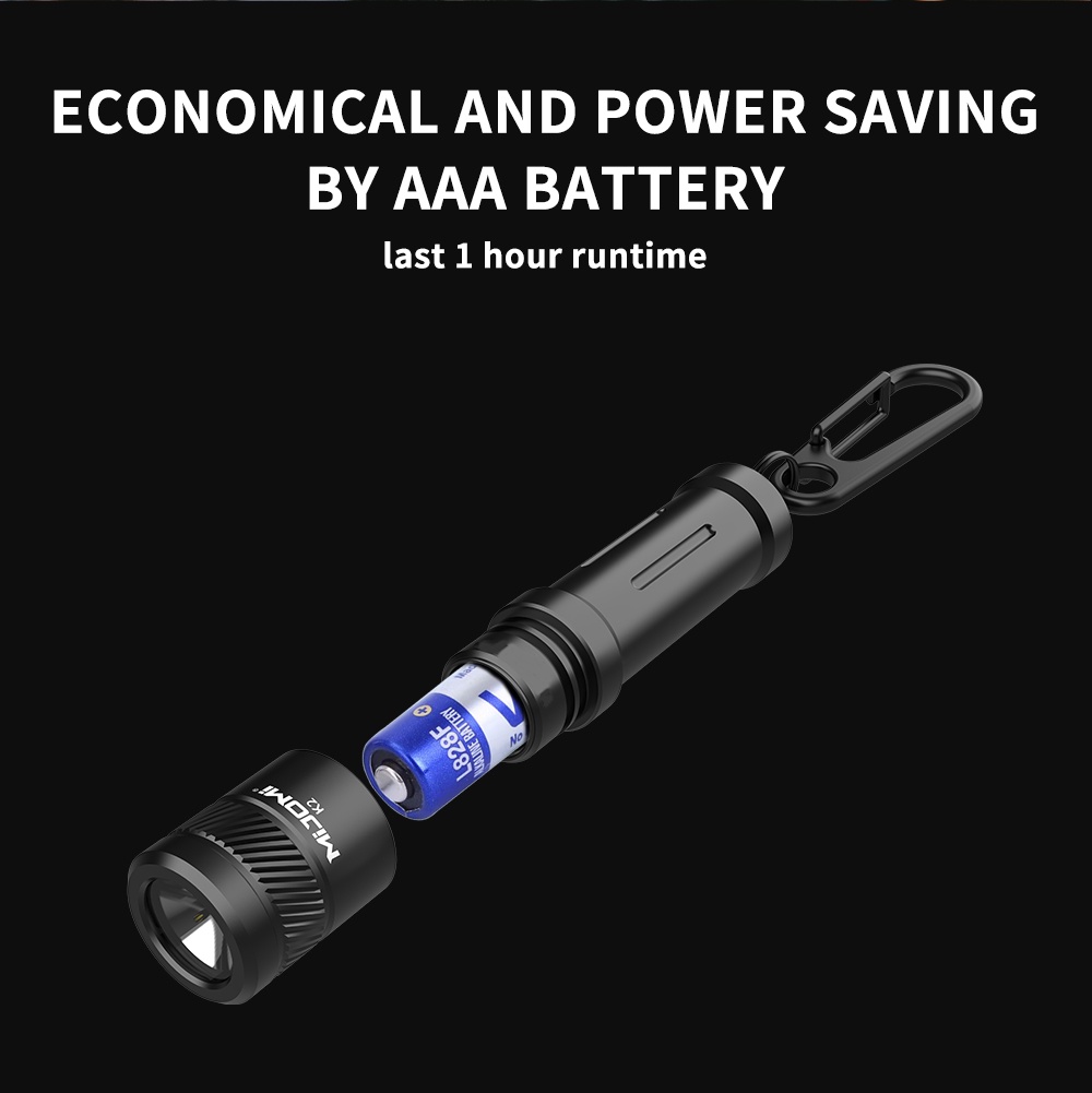 Mijomi K2 Mini Keychain Flashlight 100Lumens Samsung LED AAA battery ...