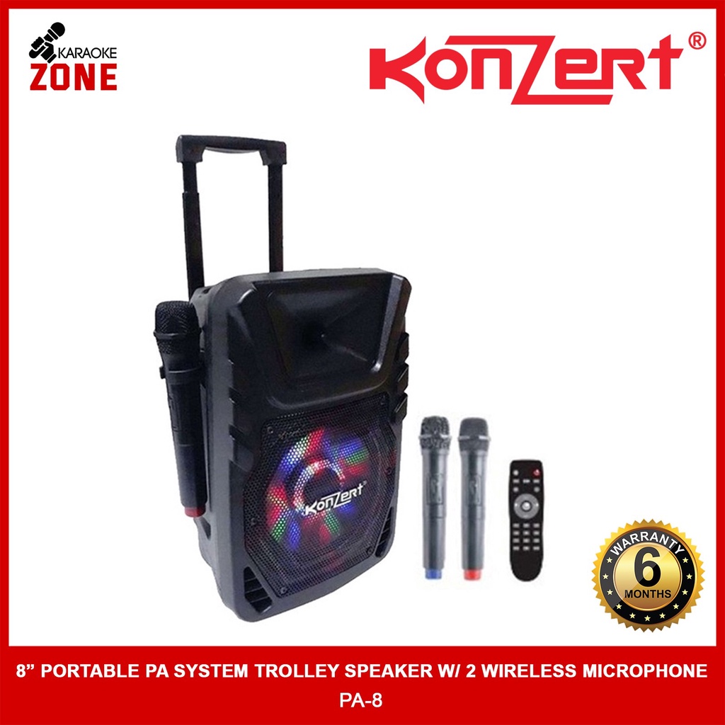 Konzert PA 8 / Portable PA System / Trolley Speaker / 8 inch with 2 ...