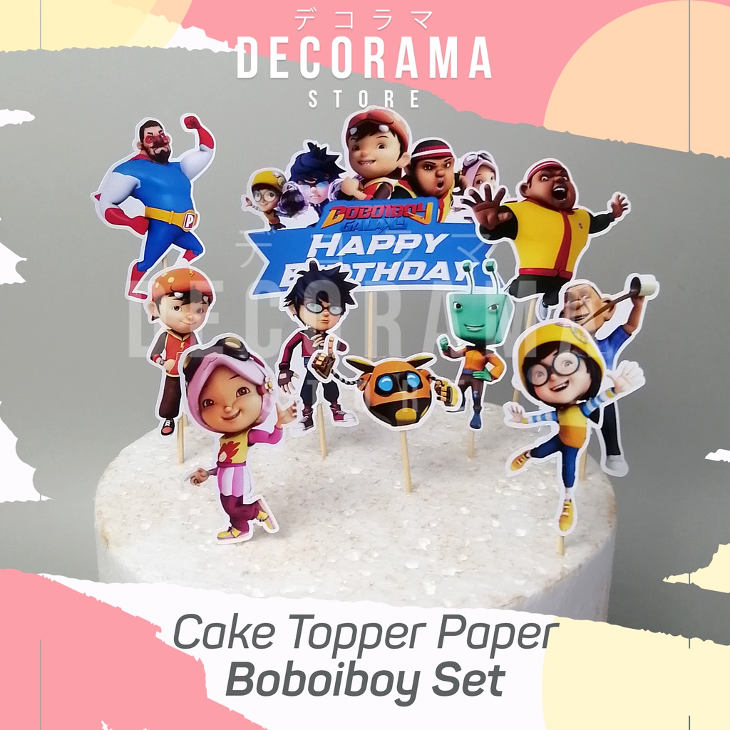 Boboiboy Cake Topper Set CHILDREN'S BIRTHDAY Cake DECORATION | Shopee ...