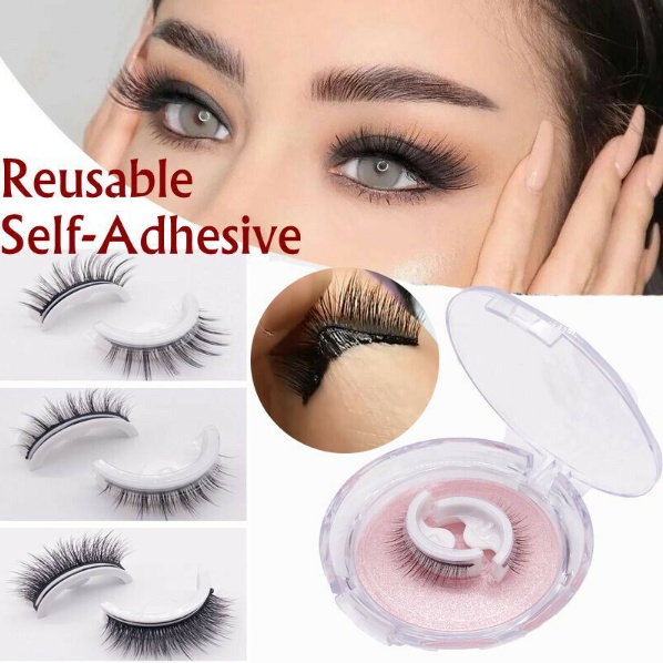 Fake Eyelashes Natural Curly Reusable Self-adhesive False Eyelashes 3D ...