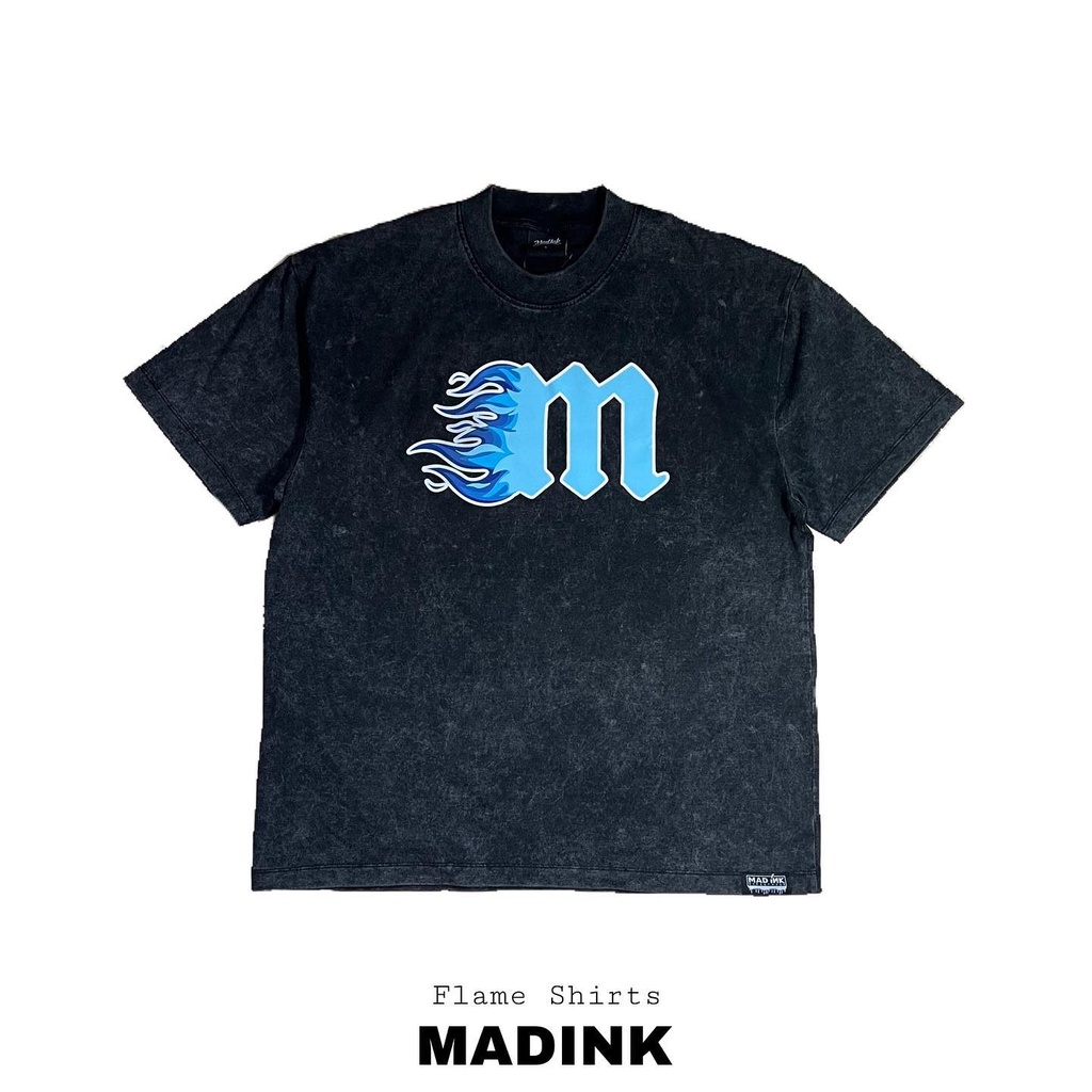 MAD INK "FLAMES" TEE - ACID WASHED | Shopee Philippines