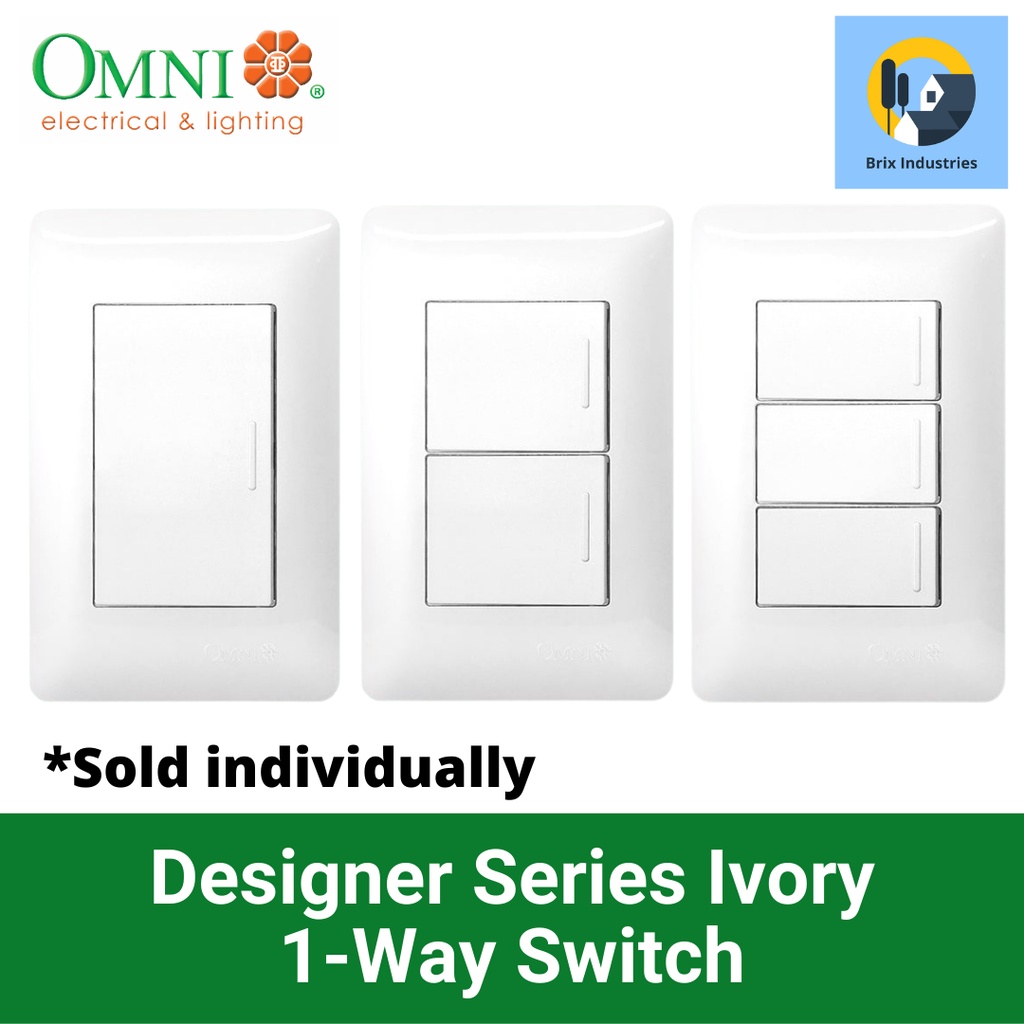Omni Ivory Designer Series 1 Way Switch Set 1 2 or 3 Gang DP3-S513 DP3 ...