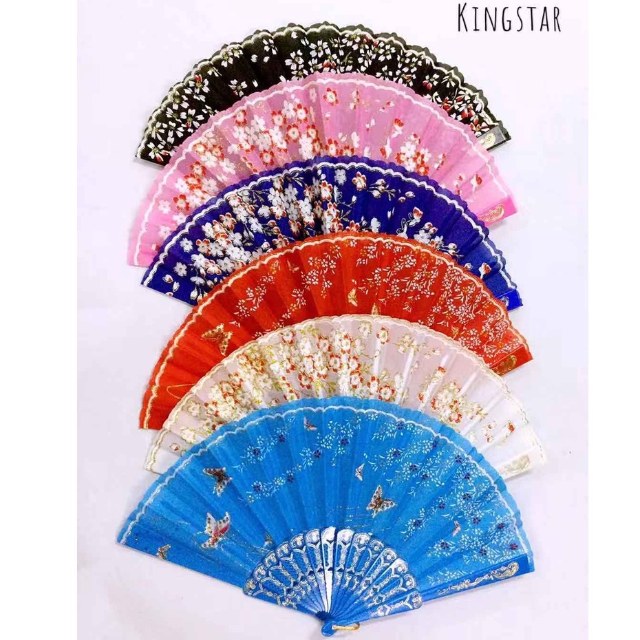 Pamaypay o Abanico Floral with Gold Glitters Design Folding Fan ...