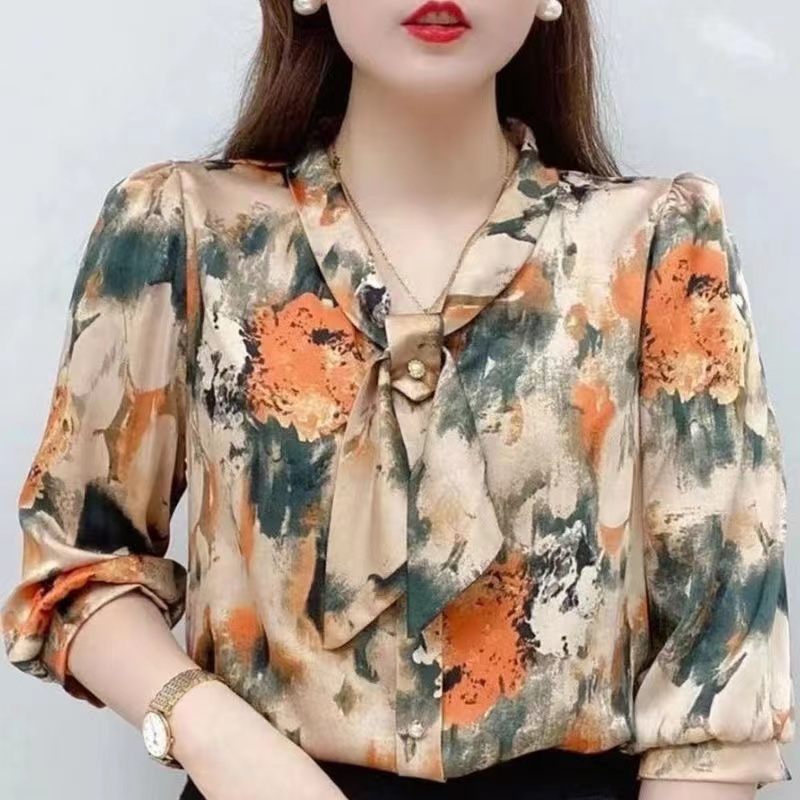 Blouses for Womens Plus Size Chiffon Blouse Summer Korean Style Fashion ...