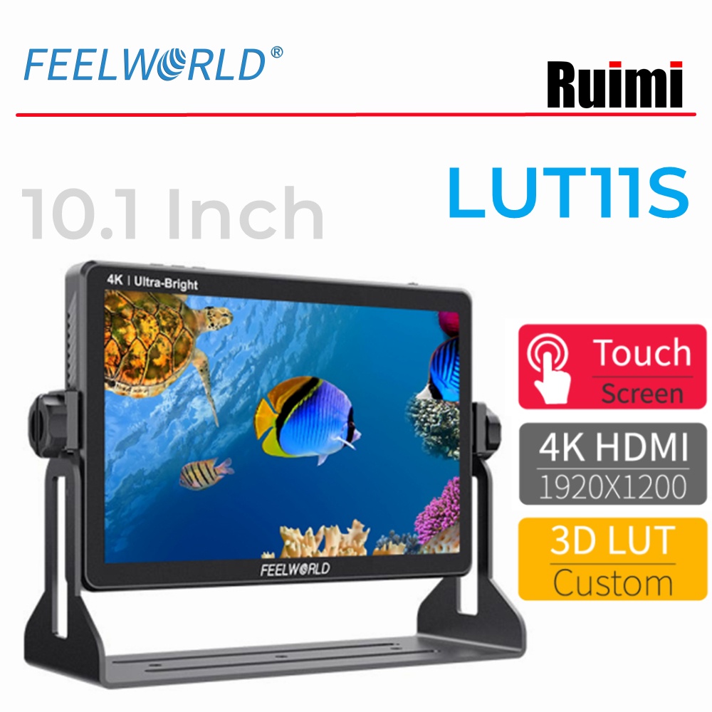 FEELWORLD LUT11S 10.1 Inch 2000nit Ultra Bright IPS Touch Screen 3DLUT 3G-SDI HDMI DSLR Camera ...