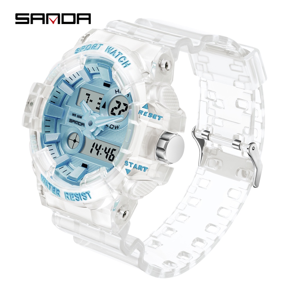 SANDA Hot Weather Cool Transparent Multi-function Dual-display Luminous ...