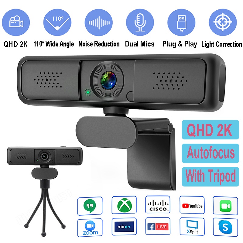 4 Million Pixels QHD PC 2K Webcam Autofocus USB Web Camera Laptop ...