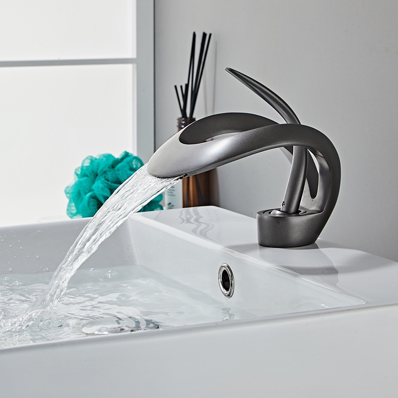 Bathroom Faucet Basin Hot and Cold Faucet Simple Waterfall Faucet ...