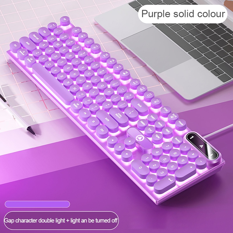 Purple Pink violet Backlight 104 key Gaming Keyboard Floating Keycap ...