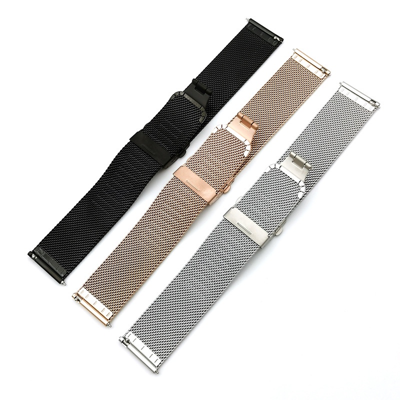 16mm 18mm 20mm 22mm Width Quick Release Mesh Milanese Loop Watch Band ...