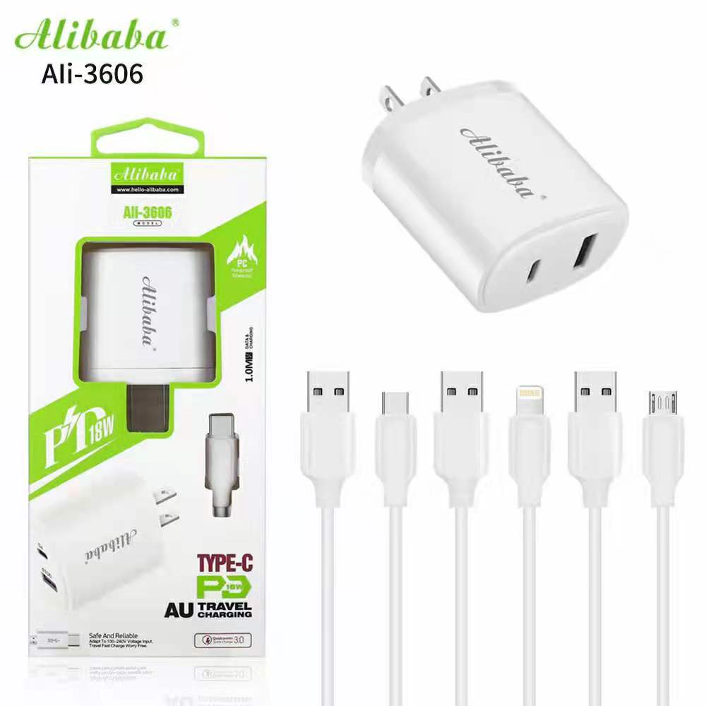 Alibaba Ali-3606 PD + Qualcomm 3.0 Fast Charger Port Portable Wall ...