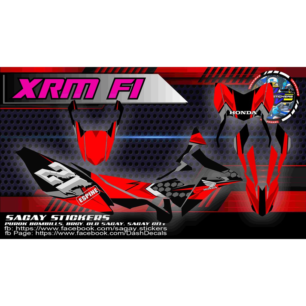 XRM 125 fi Motorcycle Sticker Decals WITH FREE Assorted stickers ...