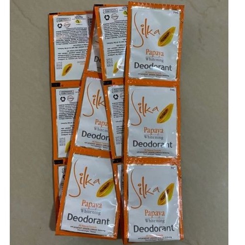 Silka Papaya Whitening Deodorant 7ml sachet per dozen 12 sachet ...