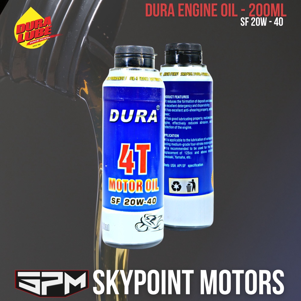 DURA ENGINE OIL 20ML SF 20W-40 FOR MOTORCYCLE (9413-003) | Shopee ...